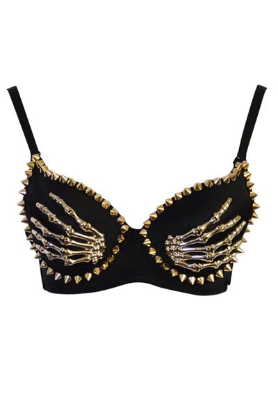 Spiked and Skeleton Finger Bra Top – SEXY AFFORDABLE CLOTHING