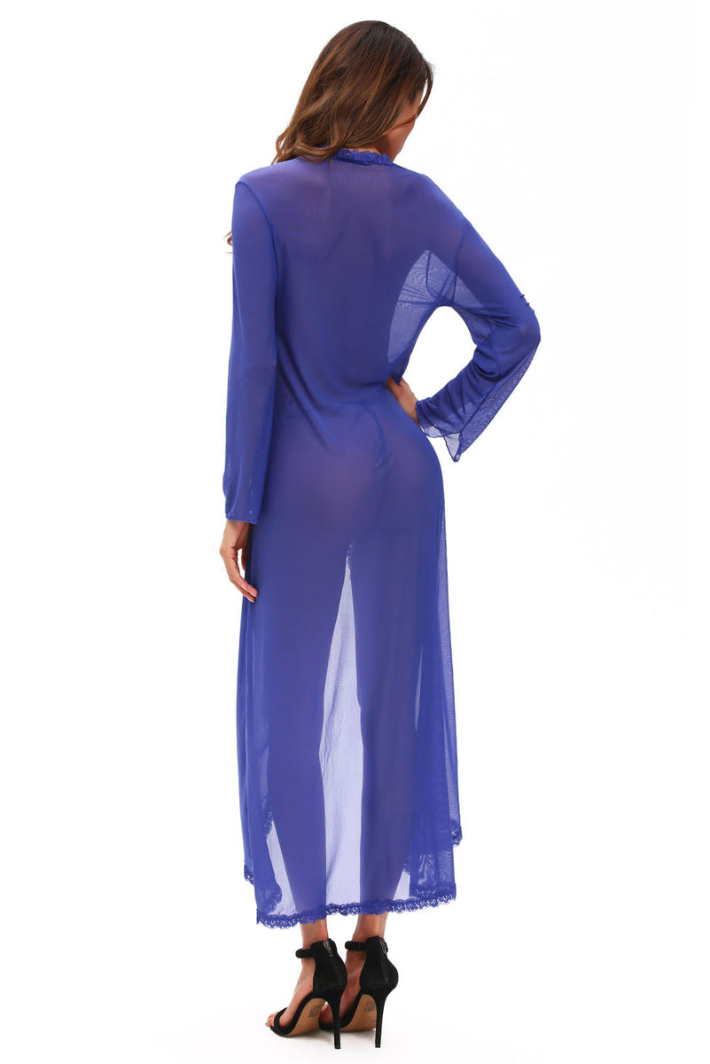 Sexy Sheer Long Sleeve High Low Robe with Thong – SEXY AFFORDABLE CLOTHING
