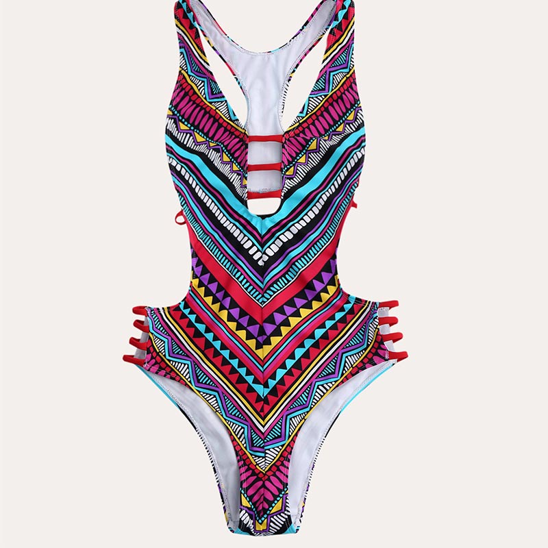 Plunge Printed Racer Back Swimwear – SEXY AFFORDABLE CLOTHING